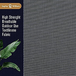 Sophia & William Patio Sling Dining Chairs Set of 2 Foldable and Portable, Outdoor High Back Folding Textilinene Chairs 7 Levels Adjustable for Porch Poolside Balcony Backyard, Black