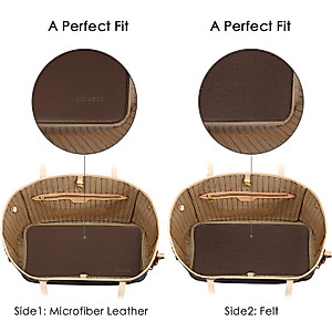 CHICECO Handbag Base Shaper for Neverfull MM Speedy 30, Vegan Leather and Felt - Brown