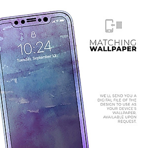 Design Skinz Blotted Purple 896 Absorbed Watercolor Texture - DesignSkinz Protective Vinyl Decal Wrap Skin Cover Compatible with The Apple iPhone X (Full-Body, Screen Trim &amp; Back Glass Skin)