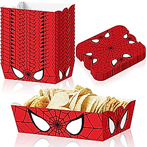 40 Pack Spider Birthday Party Supplies, Spider Food Tray Party Favors Paper Food Serving Tray,Spider Paper Trays.6.7 x 5 x2IN