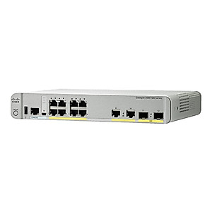 Cisco Catalyst 3560CX-8PC-S Network Switch, 8 Gigabit Ethernet (GbE) Ports, 8 PoE+ Outputs, 240W PoE Budget, 2 1G SFP and 2 1G Copper Uplinks, Enhance
