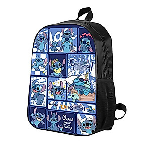 VQESYKU Cartoon School Backpack Set Laptop Backpacks with Lunch Bag Cute Travel Bag Gifts for Boys And Girls, blue