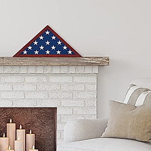 Americanflat Small Flag Case Frame - Mahogany Style Wrapped MDF Wood - Use as Small 3x5 Folded Flag Display Case - Memorial Flag Display Case for Table or Wall Display with Hanging Hardware Included