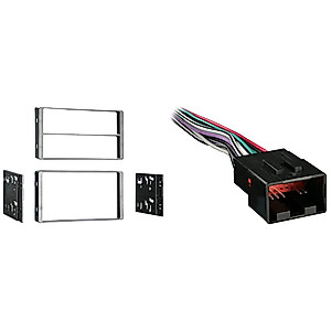 Metra 95-5600 Double DIN Installation Kit for select 1995-2008 Ford/Mazda/Mercury Vehicles,black & Metra 70-1771 Radio Wiring Harness for Ford/Lincoln/Mazda 1998-Up into Car, 16 Pin