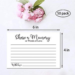 BUTIKUMI Share a Memory Cards, Funeral Guest Book, Memory Card for Celebration of Life, Graduation, Wedding, Retirement, Going Away Party, Pack of 50, 4x6 Inch 1