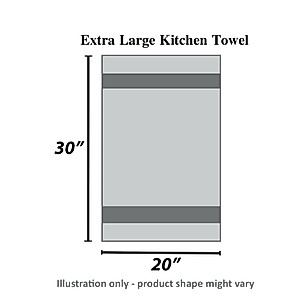 Urban Villa Kitchen Towels 100% Cotton Pack of 6, Highly Absorbent Quick Drying Super Soft Premium Dish Towels for Kitchen with Hanging Loop Hand & Tea Towels - 20x30 Inch, (Black & White, Striped)