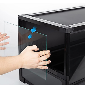 REPTI ZOO 67 Gallon Large Glass Reptile Terrarium 48" x 18" x 18", Easy Folding & Detaching Reptile Breeding Tank with Black PVC Back Panel Full Open Door Screen Ventilation