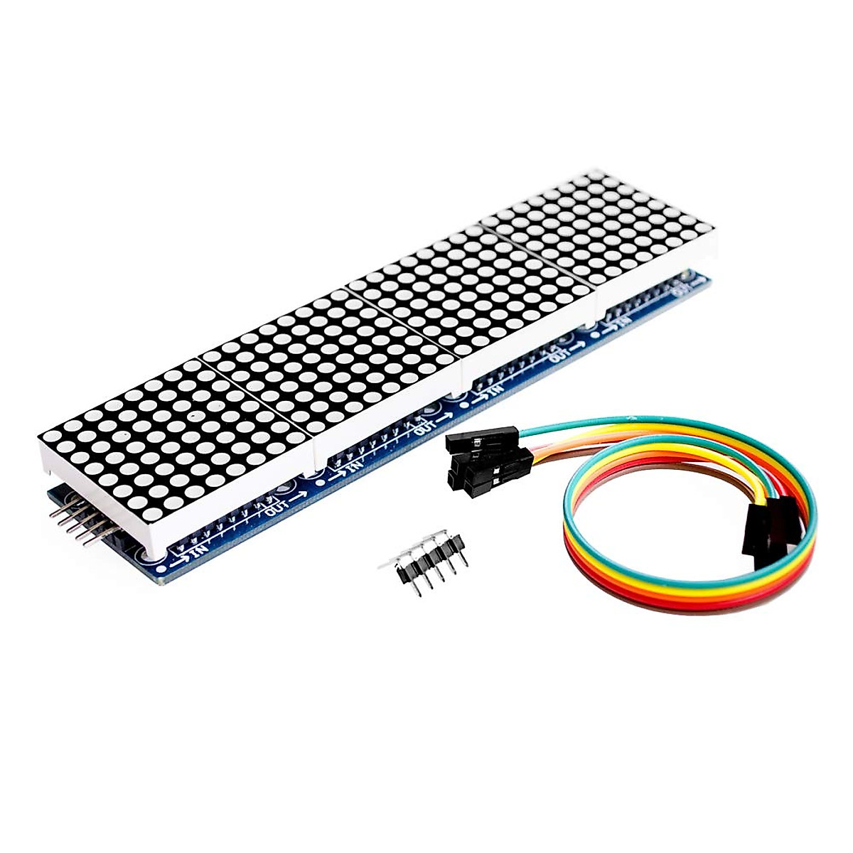 Onyehn 2pcs MAX7219 Dot Matrix Module(Red Light) 4 in 1 Display for Arduino Microcontroller with 5Pin Line(Christmas Decoration DIY Letters Electronic Display)
