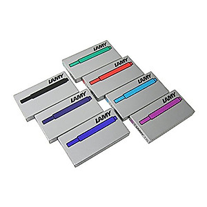 Marketfair Lamy Assorted Fountain Pen Ink Cartridges, 7 Packs, 35 Cartridges AL Star,Safari