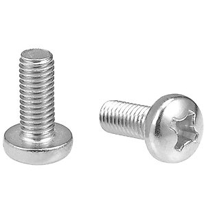 10pcs M8-1.25 20mm 304 Stainless Steel Pan Phillips Cross Head Screw, for TV Wall Mount Bracket Kit (with Flat Washer & Split Lock Washer)