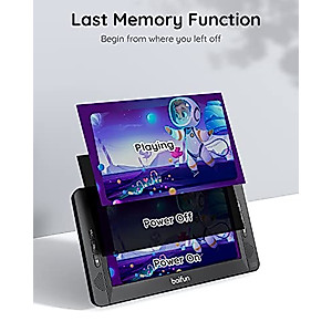 10.5" Portable DVD Player for Car, BOIFUN Dual Screen Car DVD Player with 7H Rechargeable Battery, HD Transmission, Support FM Out/USB/SD/Sync TV (1 Player + 1 Monitor + 2 Mounting Brackets)