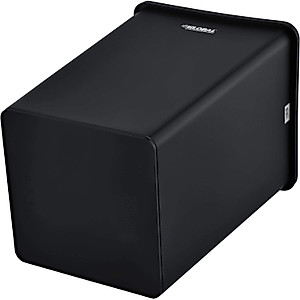 Global Industrial Square Plastic Garbage Can, 50 Gallon, Black