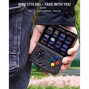 Miyoo Mini Plus Retro Handheld Game Console,Retro Game Emulator Console for Adults and Children,3.5" IPS Screen,64GB TF Card 10,000+ Games,Portable Rechargeable Open Source,Support WiFi (Black)