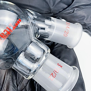 ADAMAS-BETA Glass 5ml Heavy Wall 2 Neck Round Bottom Flask, with 14/20 Center and Side Standard Taper Outer Joint - 5ml