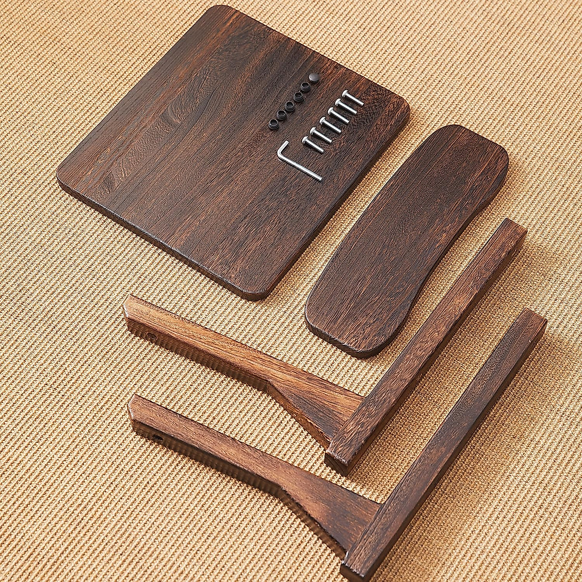 GZQWDC Japanese Floor Chair,Tatami Zaisu Meditation Yoga Chair Indoor Outdoor with Back Support,Bed Chair,Floor Seating (Wood)