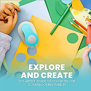 BearBoss 5 Circle Paper Punch, Handmade Scrapbook Paper Puncher, Different Size of Scrapbooking Punches Crafting Designs for Office Supplies, Card Making, DIY Albums Photos, Classic White