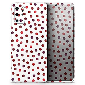 DesignSkinz Red Watercolor Dots Over White Protective Vinyl Decal Wrap Skin Cover Compatible with The Samsung Galaxy S20 (Screen Trim & Back Glass Skin)