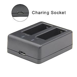 PG1050 Action Camera Battery, 1050mAh Rechargeable Batteries (3 Pieces) with USB Charger, Compatible with AKASO EK7000/APEMAN/Dragon Touch/Apexcam/Vemont/COOAU/EKEN and More