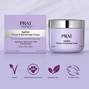 PRAI Neck Creme for Tightening & Firming Beauty | Neck Firming Cream That Boosts Elasticity | Cruelty & Paraben-Free Vegan Neck Tightening Cream | Neck and Chest Firming Cream With Hyaluronic Acid