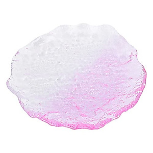 Cabilock Tea Serving Tray Candy Dish Glass Dinner Plate Fruit Serving Tray Dessert Platter Cake Snack Holder Clear Floral Candy Bowl for Christmas Wedding Party Favor Container Glass Bowl