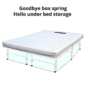 Naomi Home White Full Size Bed Frame with No Box Spring Needed - Sturdy Metal Platform Bedframe for Supportive Sleep