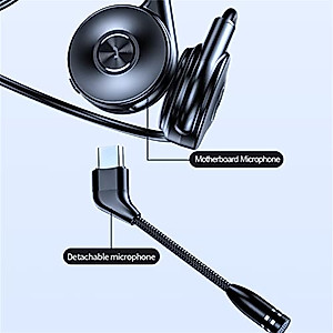 Bone Conduction Headphones Wireless Bluetooth Headset, Open Ear Stereo Music Sweat Resistant Answer Phone Call, for Game, Office, Home,Pink