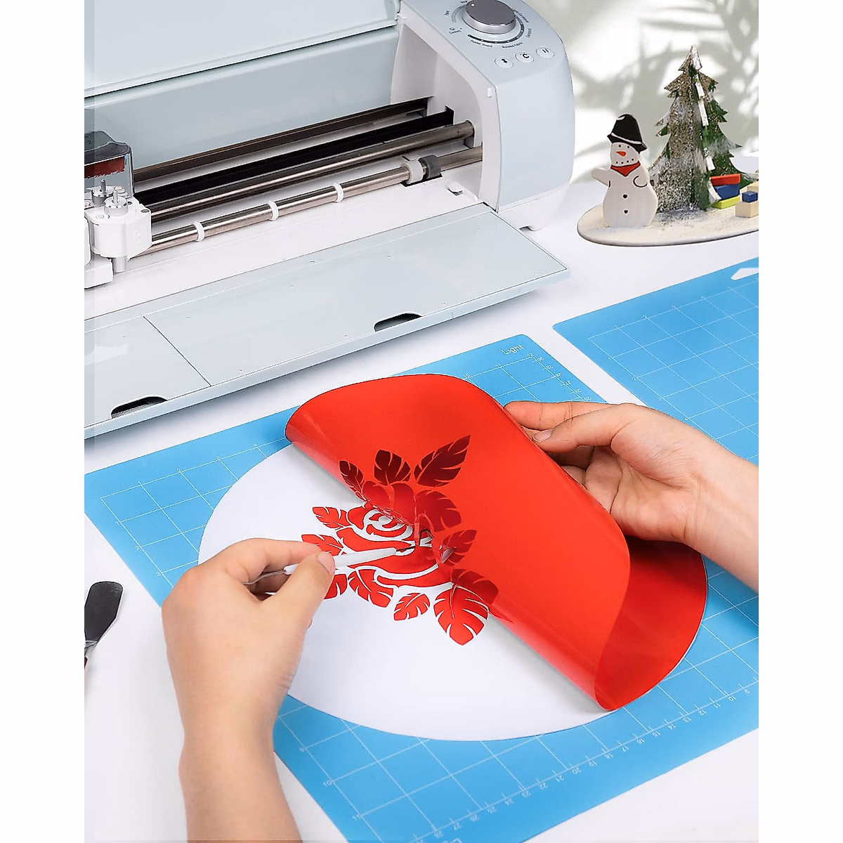 Gwybkq Cutting Mat for Cricut Maker 3/Maker/Explore 3/Air 2/Air/One 12 Pack 12x12 Adhesive Sticky Light Cut Mats Replacement Accessories Quilting Scrapbooking & Stamping Supplies Blue