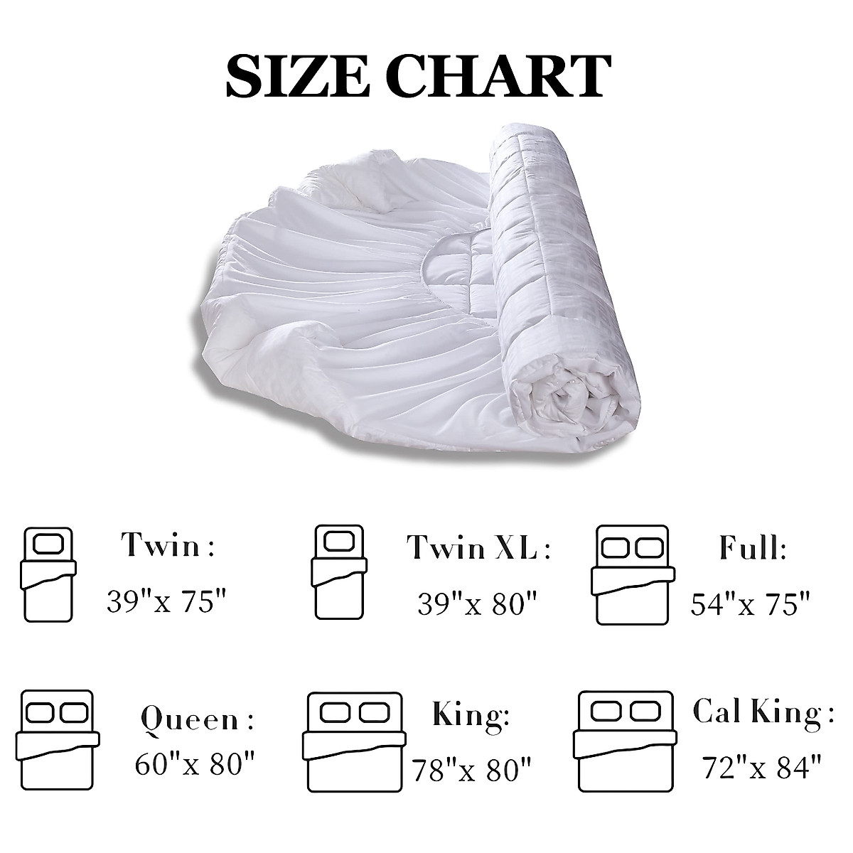 Mattress Pad Cover Cal King Size Cooling Mattress Topper Pillow Top Cotton Upper Layer with Polyester Fill Quilted Fitted Mattress Protector 8"-21" Deep Pocket White