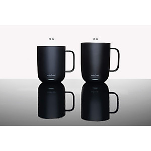 Ember Temperature Control Smart Mug, 14 oz, 1-hr Battery Life, Black - App Controlled Heated Coffee Mug