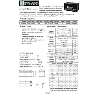 Mighty Max Battery 12V 3.4AH Compatible Battery for APC ES BE350G BE350T BE350U RBC35