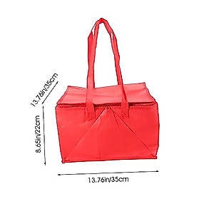 HEASOME Zip Ties Outdoor Insulation Bags Non-woven Fabric Takeout Food Bag with Zipper Insulated s Pizza Bags for Carry Portable Decorate Hot Bag for Food Delivery