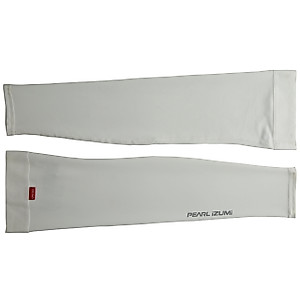 PEARL iZUMi Unisex Sun Arm Sleeves, Durable & Stretchy Sleeves For Sun Protection When Cycling, Running & more, White, Large
