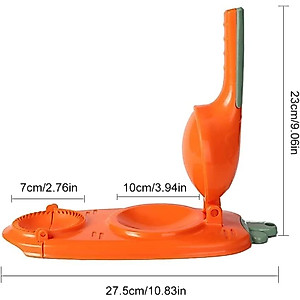2-in-1 Dumpling Maker, Dumpling Skin Artifact DIY Dumpling Tool, Manual Dumpling Press Molds Set【Upgrade Version】, Mould Baking Pastry Making Dumplings In Seconds (Orange)