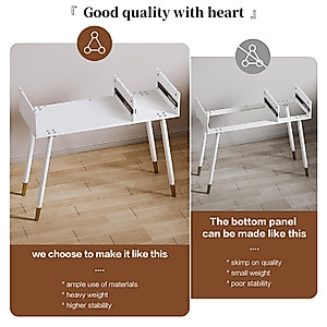 Chrangmay Stylish Corner Vanity Desk with Mirror and Lights,Small Makeup Vanity with 4 Drawers,Modern Makeup Table with Adjustable Cabinet for Bedroom,Makeup Room,Writing Desk,Brown