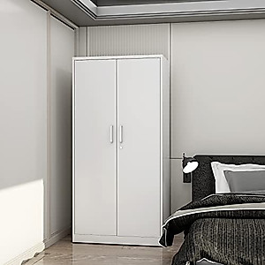 SISESOL Metal Storage Cabinets Locker with Locker Shelf, 71" Armoire Wardrobe Closet with Hanging Rod Storage Locker, Wardrobe Cabinet for Bathroom Storage Cabinet with Doors Lockers for Employees
