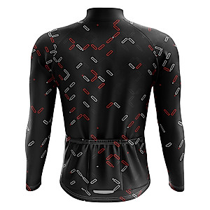 Men Cycling Clothing Set Winter Long Sleeve Jacket＋Cycling Pants with 9D Pad＋Windproof Cycling Glasses (TYP-5,XS)