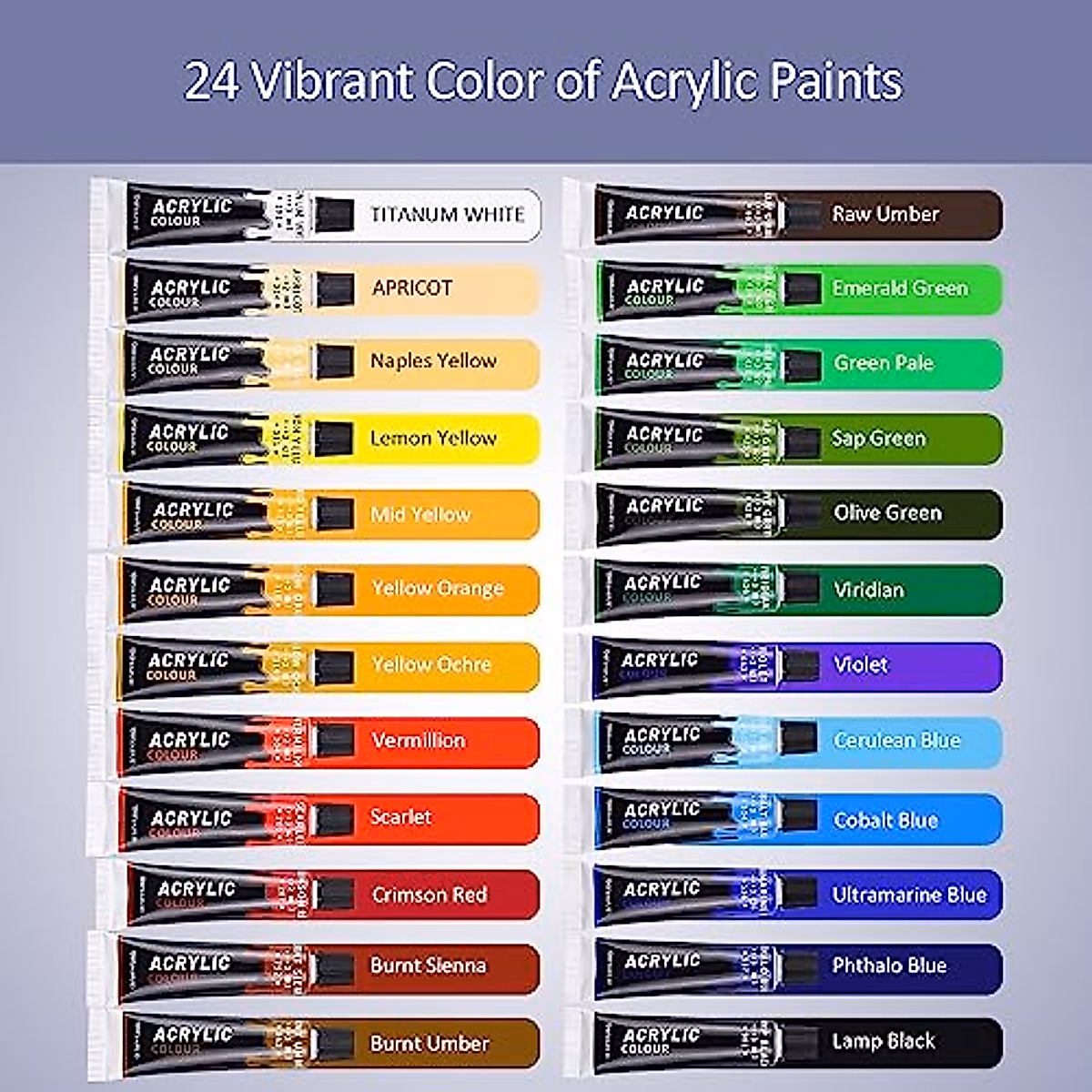 Colorful Acrylic Painting Kit - Paint Supplies Set with 24 Colors, 30 Brushes, 5 Canvases, 1 Pad, 2 Palette, 2 Sponge & 1 Wood Easel - Art Acrylic Paint Set for Beginners, Kids, Adults