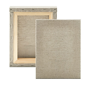 Senso Clear Primed Linen Stretched Canvas - Multi-Media Stretched Canvas for Oils, Acrylics, Pastels, & More! - 12x12"