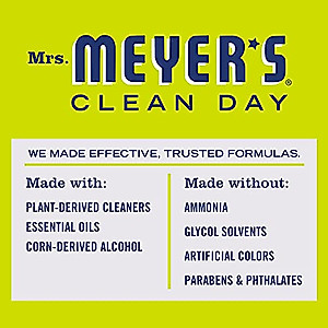 MRS. MEYER'S CLEAN DAY Mirror & Window Cleaner, Great for Indoor & Outdoor Glass Surfaces, Lemon Verbena, 24 Fl Oz