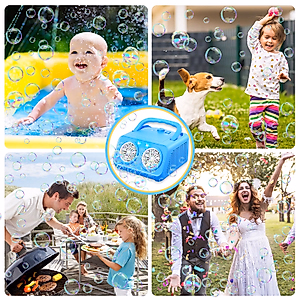 Kids Bubble Machine Automatic Bubble Blower - FUNNYB&G Bubble Maker 16000+ Bubbles Per Minute Bubble Toy for Parties Outdoor Wedding Christmas Birthday (Operated by Plugin or Batteries)