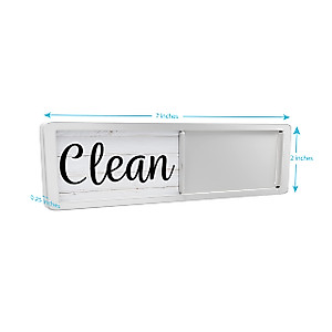 Dishwasher Magnet Clean Dirty Sign, Strong Clean Dirty Magnet for Dishwasher, Universal Dirty Clean Dishwasher Magnet Indicator for Kitchen Organization, Slide Rustic Farmhouse Black and White Wood