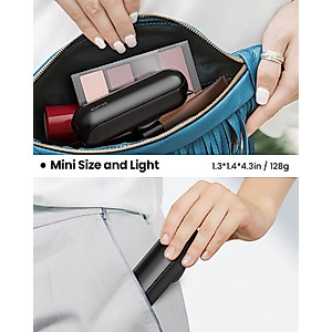 Gaiatop Portable Handheld Fan, Mini Rechargeable Folding Fans with Power Bank USB Battery Operated, Small Pocket Design for Eyelash Girls Women Travel Outdoor Black