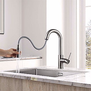 AguaStella AS1514XSS Stainless Steel Bar Sink with Glass Riner and AS59BN Brushed Nickel Pull Down Bar Faucet Combination