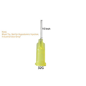 BSTEAN 50 Pack Blunt Tip Dispensing Needle with Luer Lock, Industrial Unsterilized (32G, 1/2 Inch)