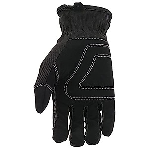 West Chester Men's High-Dexterity Work Gloves, Synthetic Leather Palm, Padded Knuckle, 3-Pack, Yellow/Blue/Black, Large, (86156-L3P)