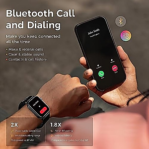 Smart Watch with Blood Glucose Monitor for Men Women, Bluetooth Calling Smartwatch for Android iOS Phones, Non-invasive Blood Sugar Test Oxygen Pressure Fitness Tracker Watch, 1.85" Touch Screen
