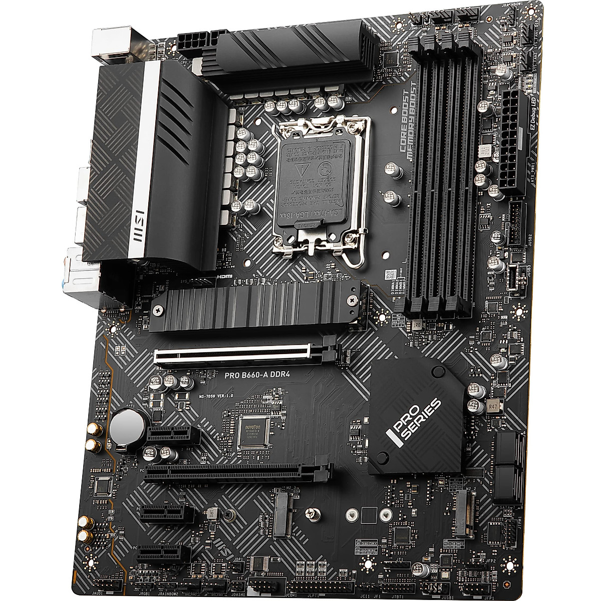 MSI PRO B660-A DDR4 Motherboard (ATX, 12th Gen Intel Core, LGA 1700 Socket, DDR4, PCIe 4, 2.5G LAN, M.2 Slots, USB 3.2)