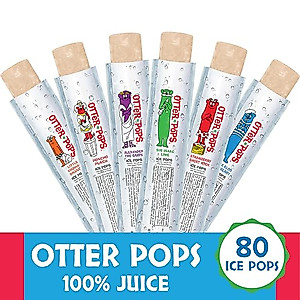 Otter Pops Freezer Bars, 100% Fruit Juice Ice Pops, Original Flavors (80ct – 2oz bars)