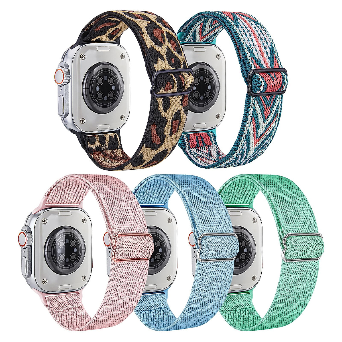 Ron json Nylon Watch Band Compatible with Apple Watch Band 38mm 40mm 41mm 42mm 44mm 45mm 49mm, iWatch Series 9/8/7/6/5/4/3/2/1/SE/Ultra/Ultra 2, Women Men