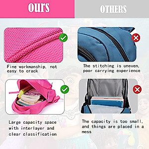 BingTangHuLu Encanto Kids Backpack Pink Cartoon Anime School Bag Cute Large Capacity Travel Bag for Girls